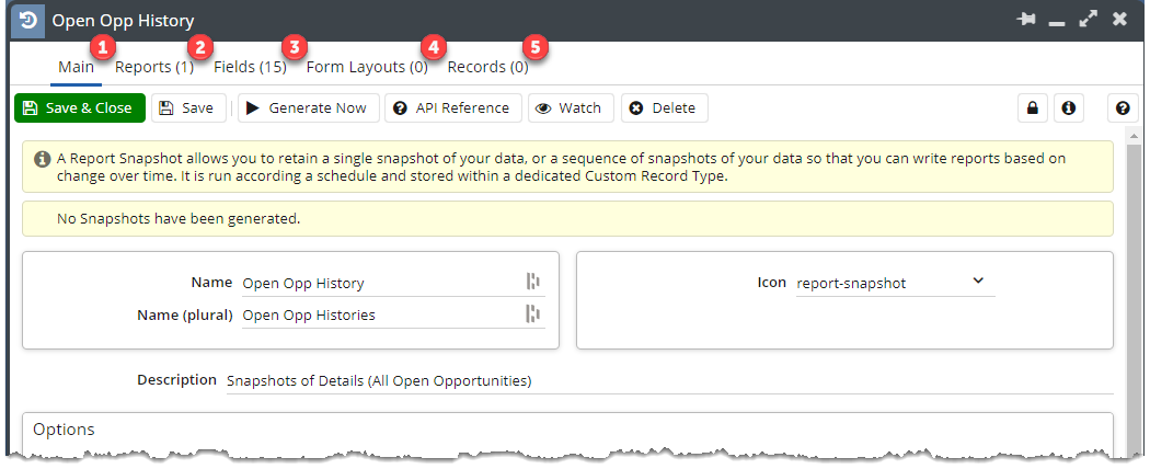 Configuring a Snapshot | Workbooks CRM Support